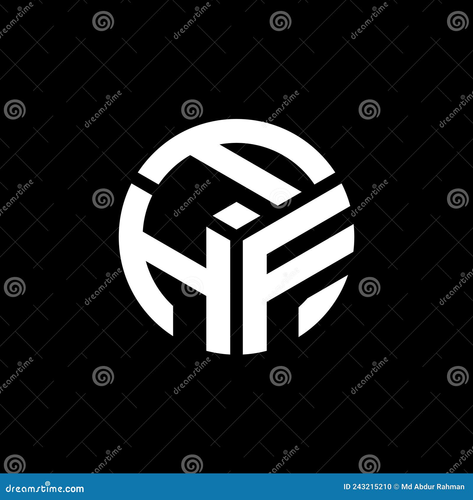 FHF Letter Logo Design on Black Background. FHF Creative Initials ...