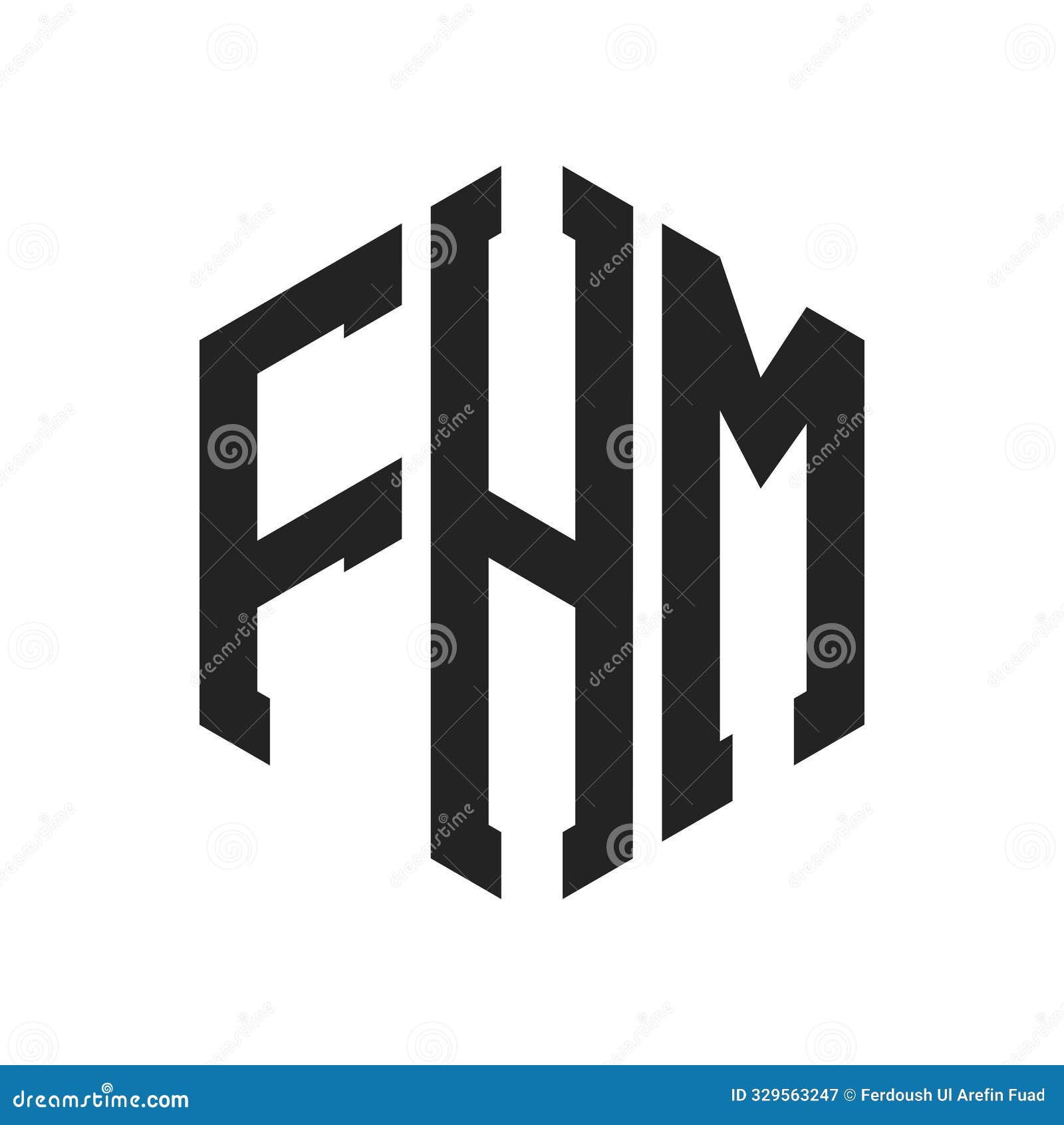 FHM Logo Design. Initial Letter FHM Monogram Logo Using Hexagon Shape ...
