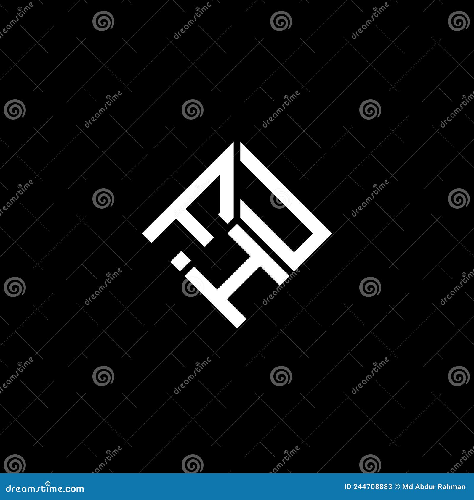 FHU Letter Logo Design on Black Background. FHU Creative Initials ...