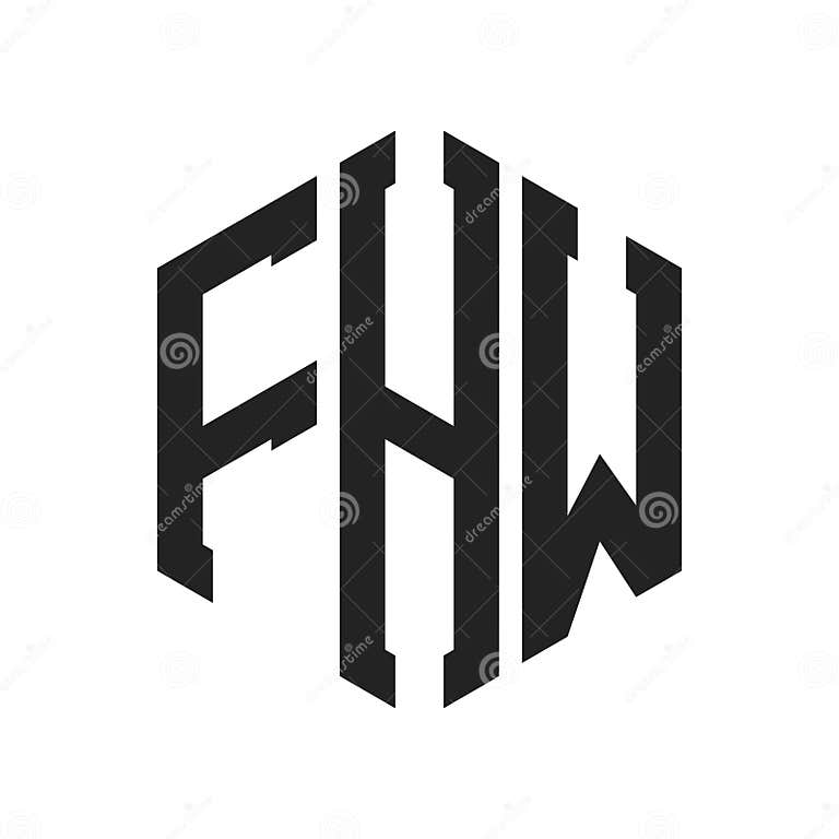 FHW Logo Design. Initial Letter FHW Monogram Logo Using Hexagon Shape ...