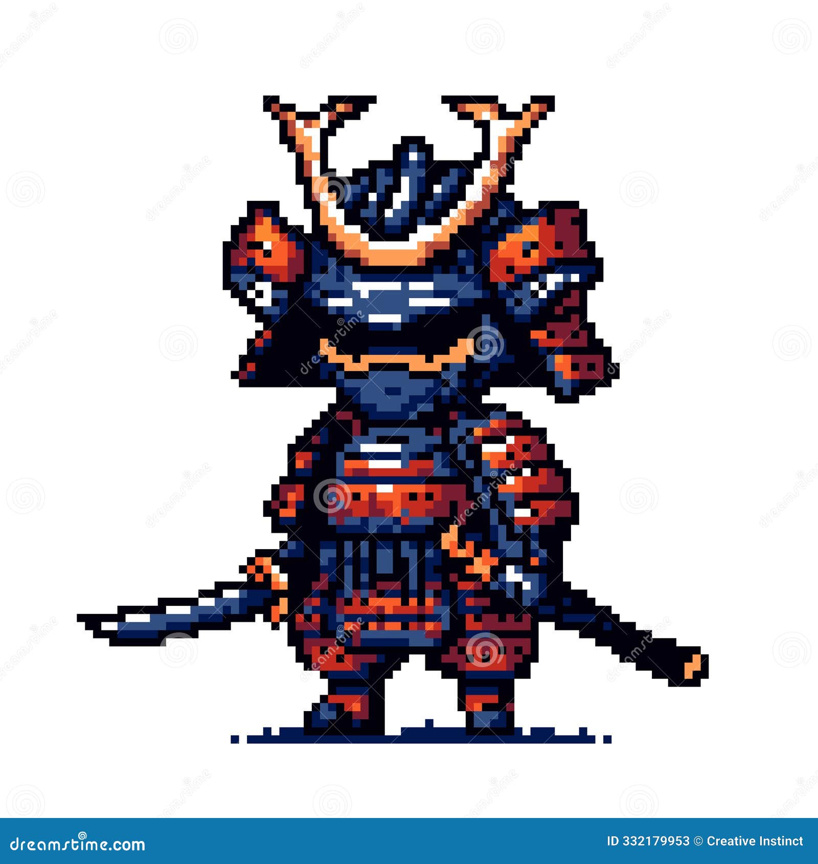 Pixel Art Longsword Laying On White Background Stock Photo ...