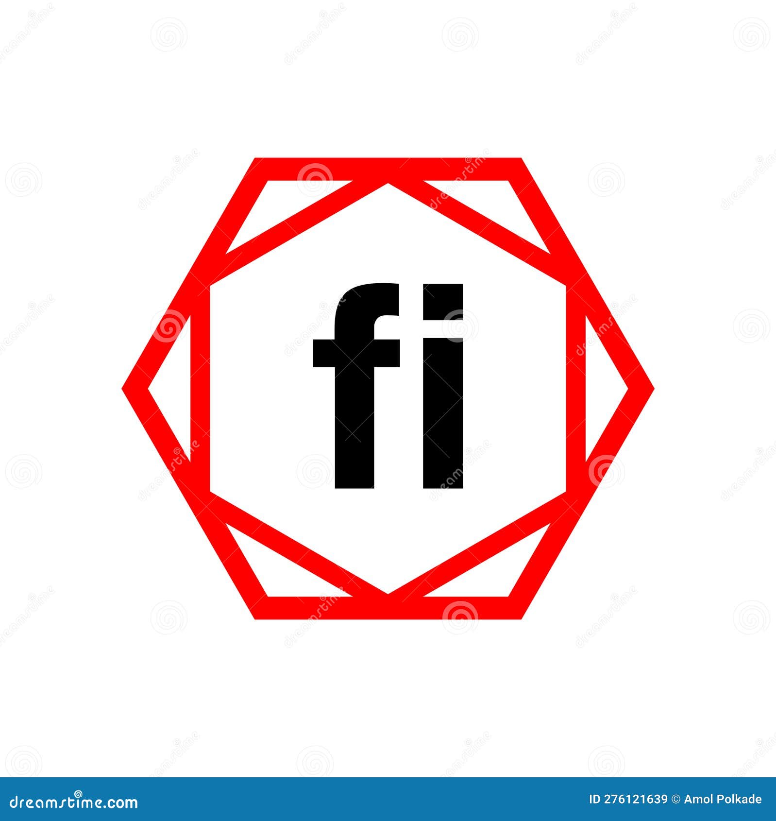 FI Hexagon Typography Monogram Vector. FI Brand Name Icon Stock Vector ...
