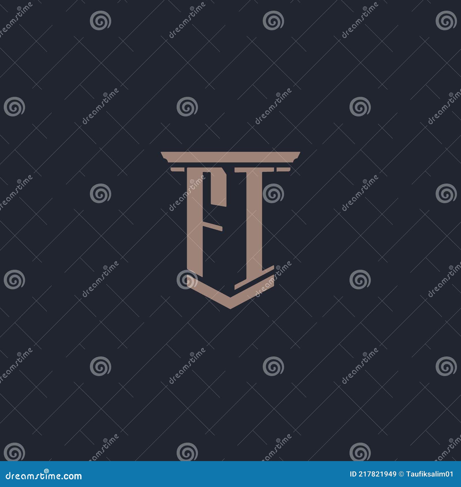 FI Initial Monogram Logo with Pillar Style Design Stock Vector ...