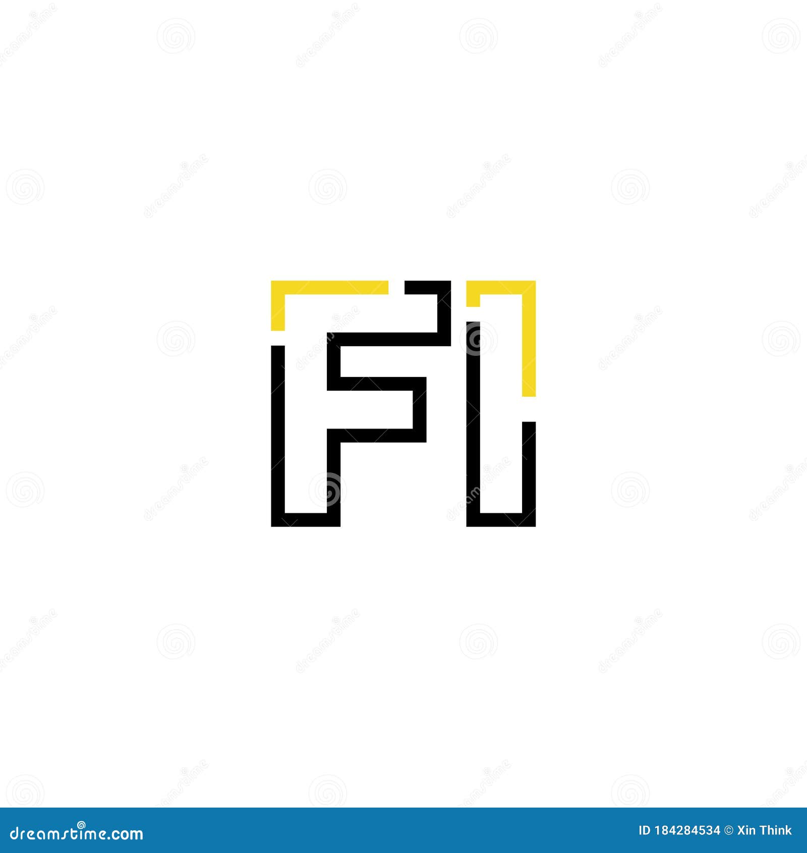 FI Letter Logo Icon Design Template Elements Stock Vector ...
