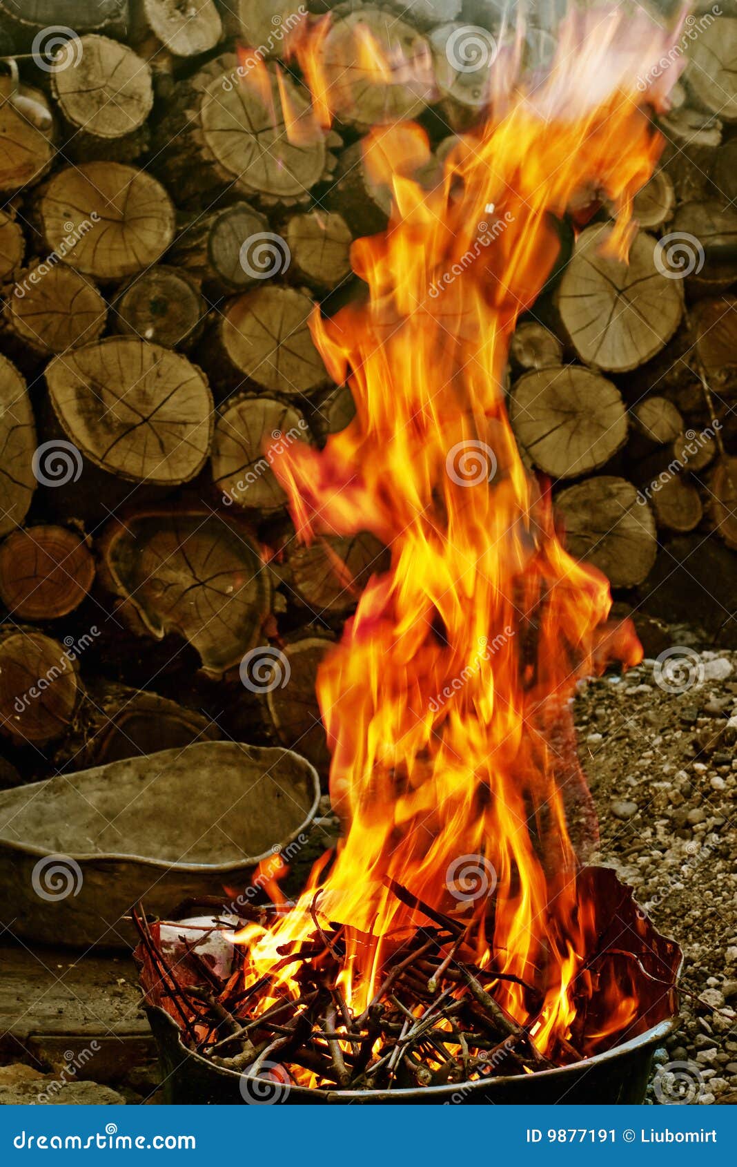 Fiamma Del Fuoco Con Legna Da Ardere Immagine Stock - Immagine di fuoco ...