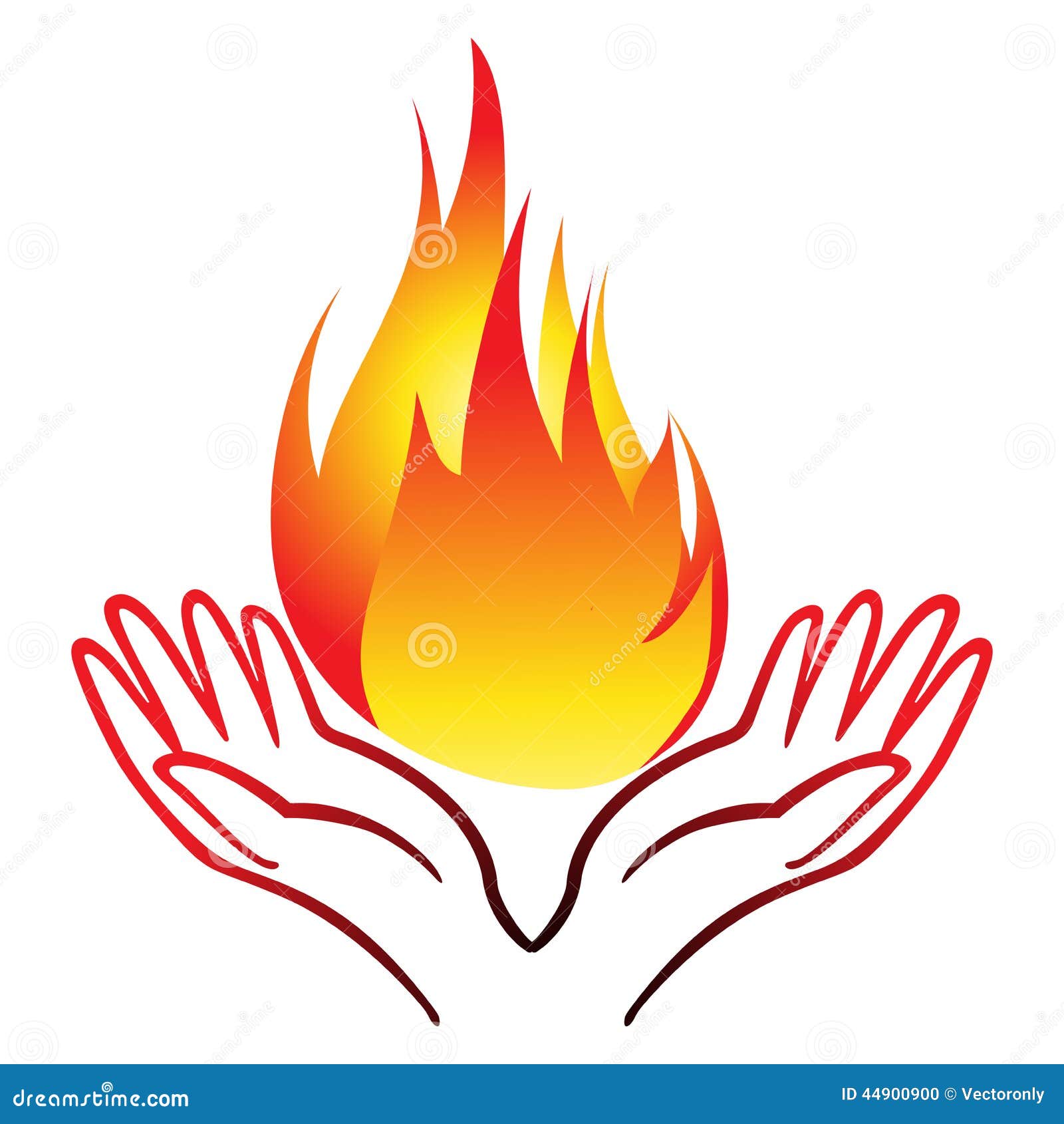 Fiamma della mano illustrazione vettoriale. Illustrazione di marchio ...