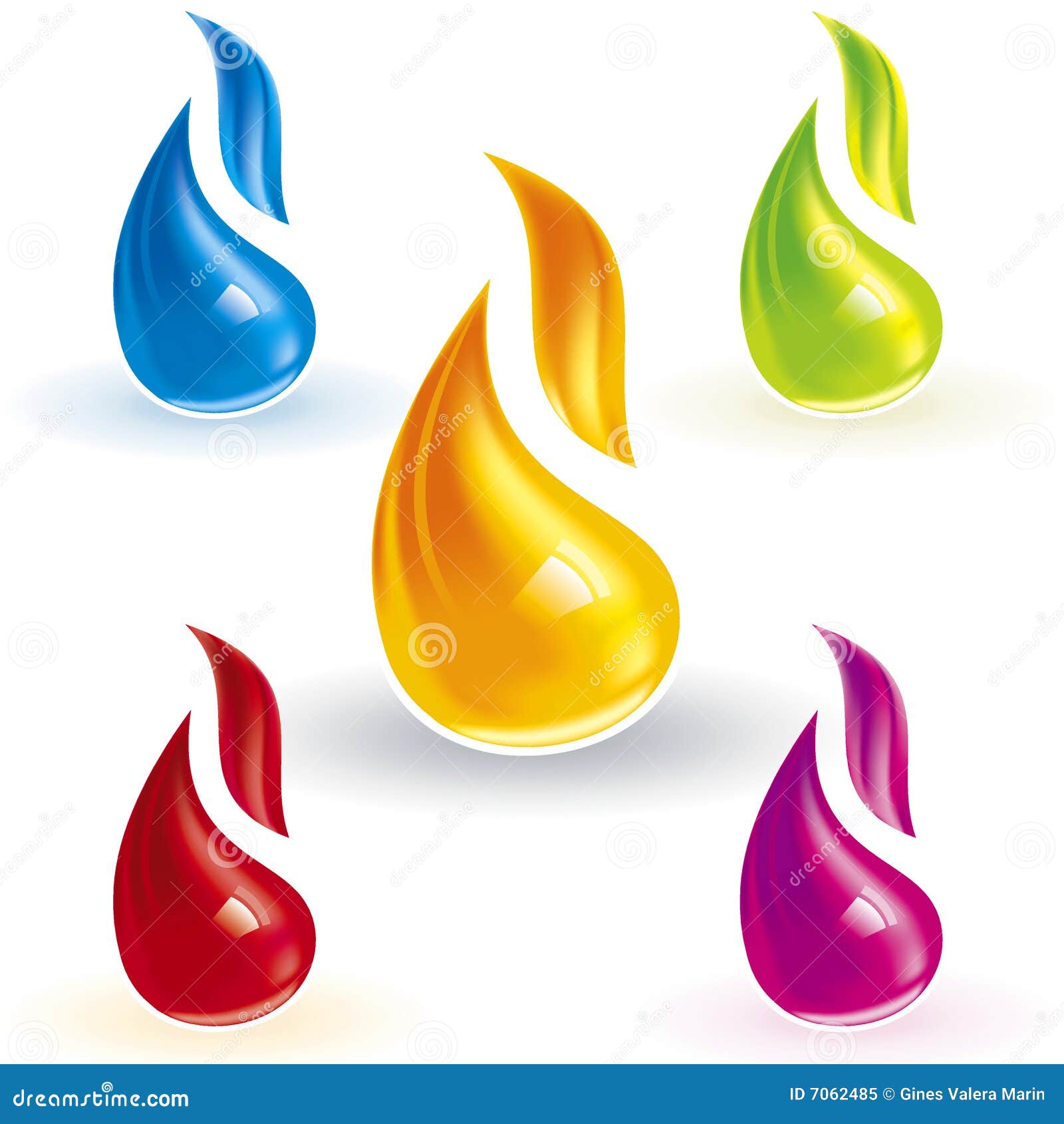 Fiamme colorate illustrazione vettoriale. Illustrazione di caldo - 7062485