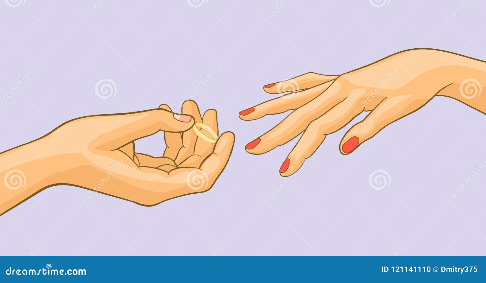 Fiancees Hands with Ring, Pop Art Illustration Stock Vector ...