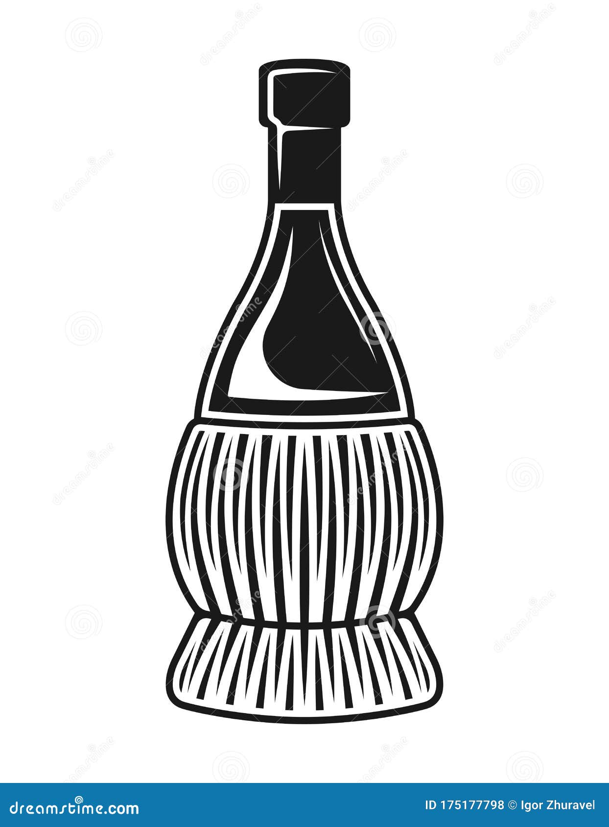 Fiasco Bottles of Wine Vector Isolated Object Stock Vector ...