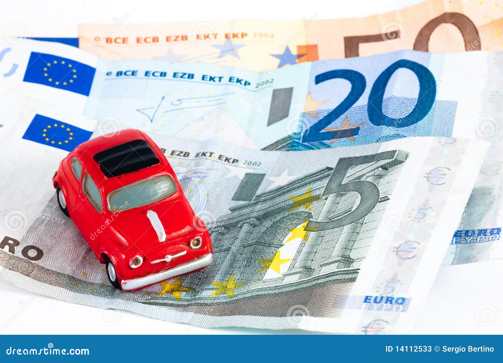 Fiat 500 and euros stock image. Image of closeup, paper - 14112533