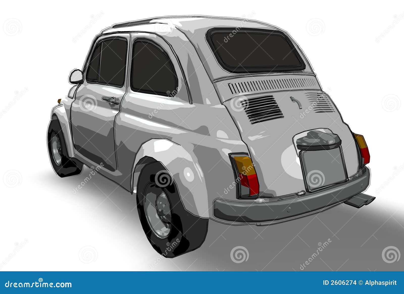 Fiat 500 (vettore) illustrazione vettoriale. Illustrazione di curve ...
