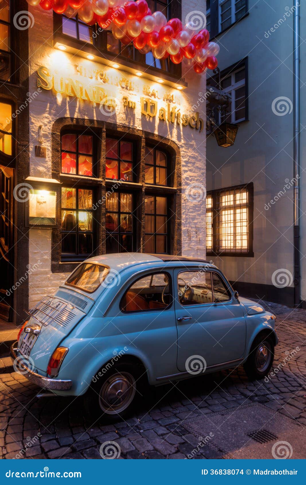 Fiat 500 in Front of a Restaurant in Cologne Editorial Stock Image ...