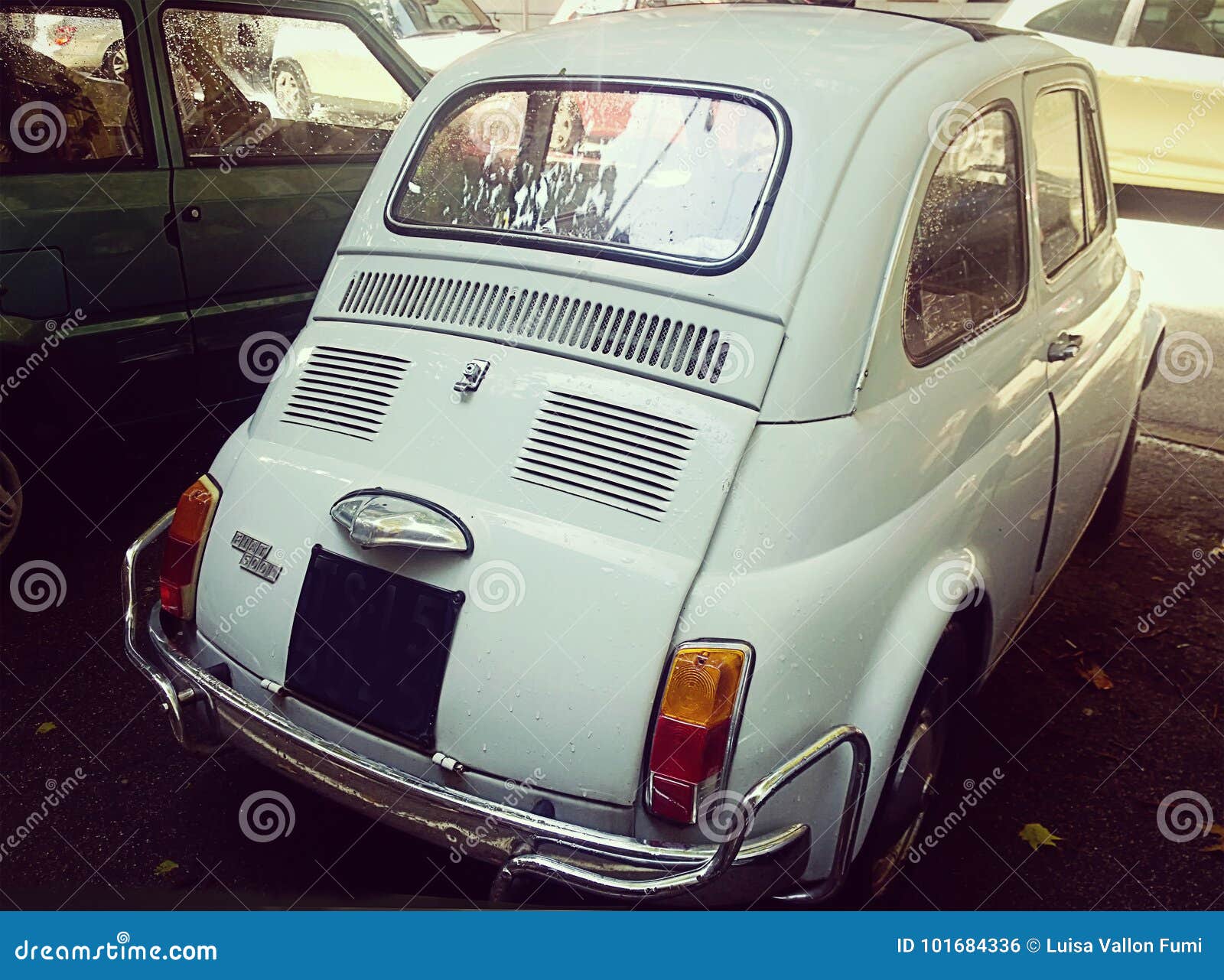 Fiat 500 white, rear view editorial photo. Image of model - 101684336