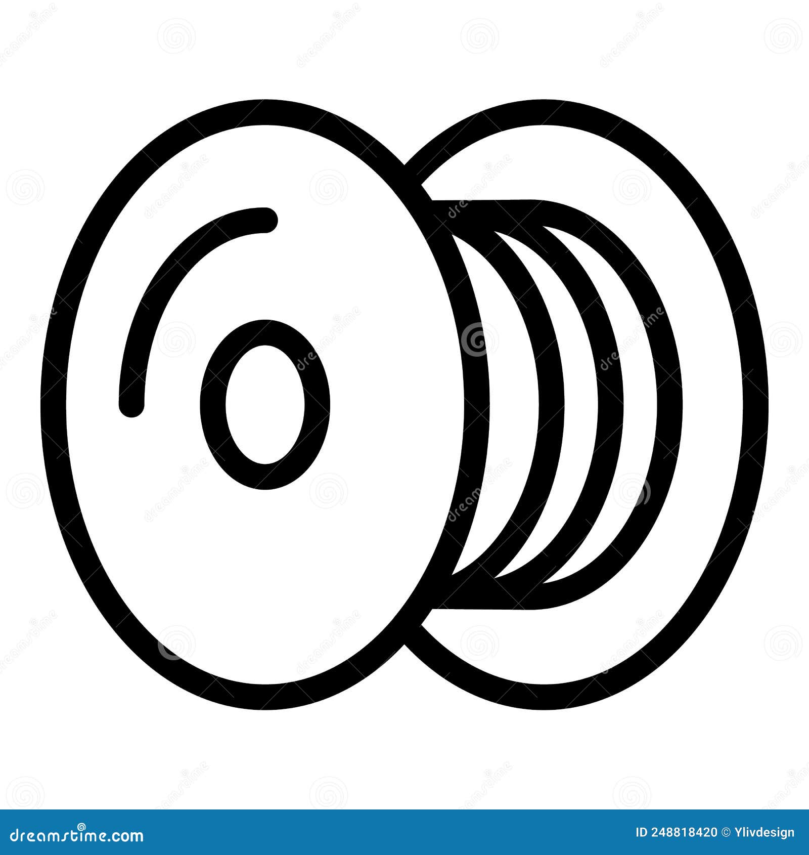 Fiber Bobbin Icon Outline Vector Optic Cable Stock Illustration