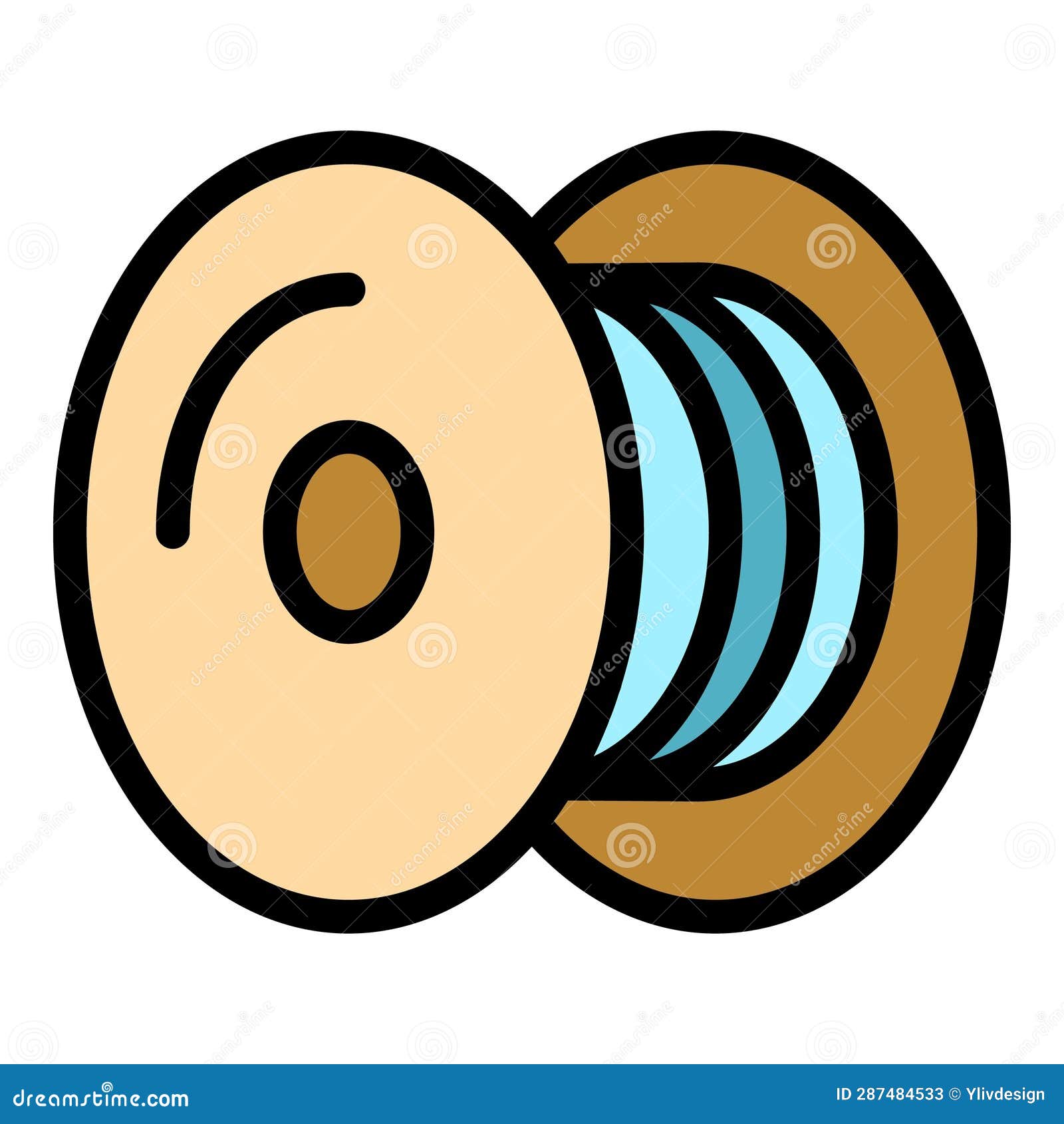 Fiber Bobbin Icon Vector Flat Stock Illustration - Illustration of icon, cable: 287484533