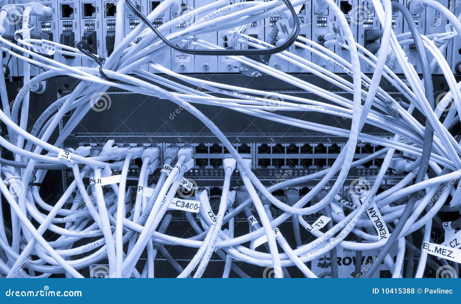 Fiber Cables Connected To Servers Stock Photo - Image of computer ...