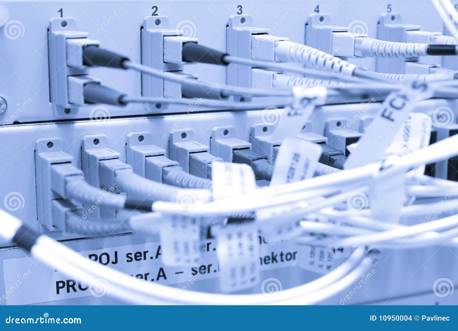 Fiber Cables Connected To Servers Stock Photo - Image of data, ethernet ...