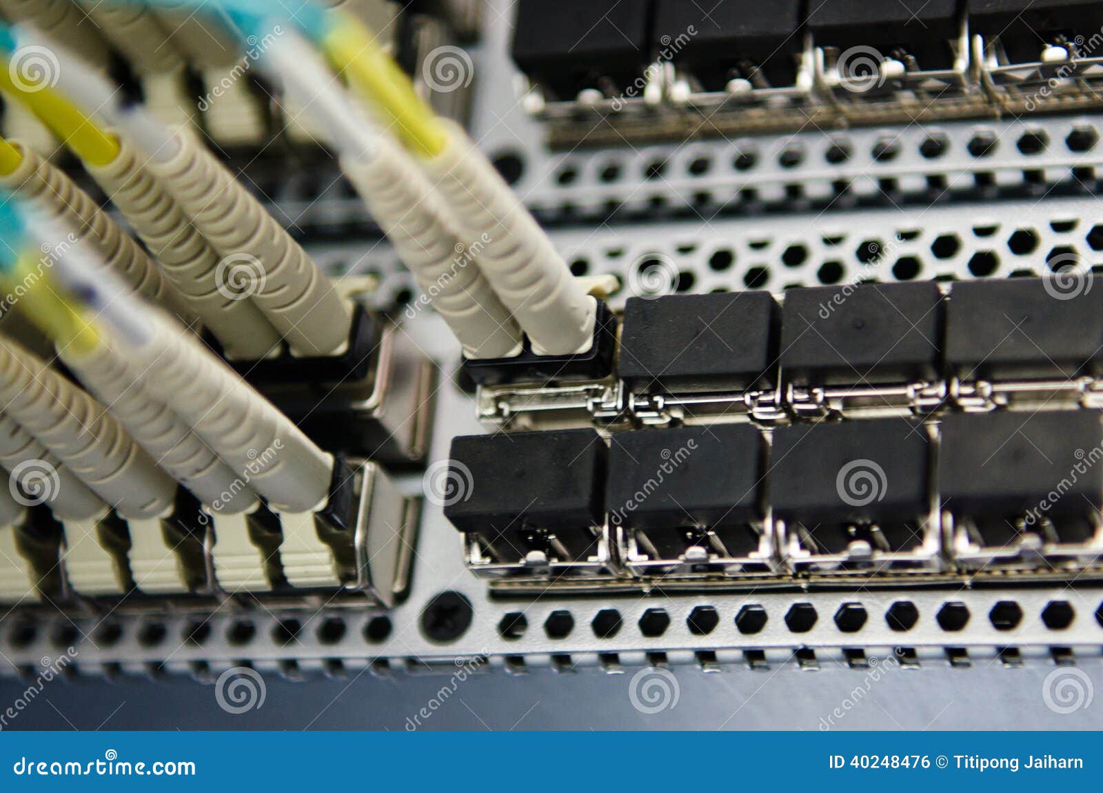 Fiber Connect To SAN Switch Stock Photo - Image of networking, ethernet ...