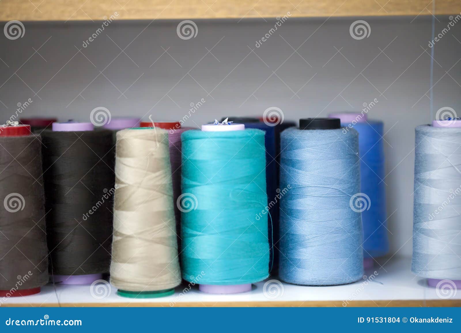 Fiber Cotton Fabric Textile Roller on Bobbin and Light Ropes Yarn Stock ...