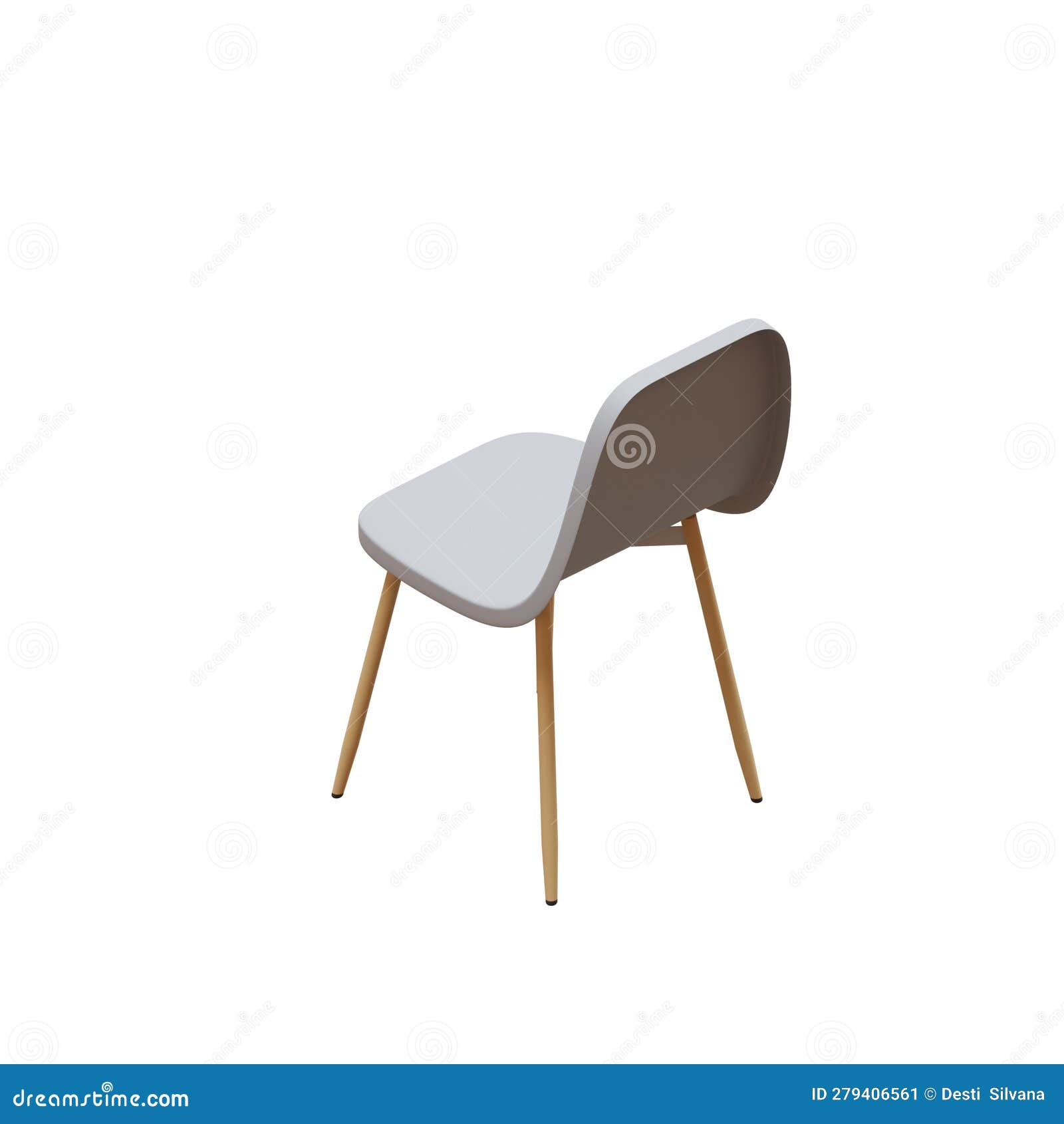 Fiber Dining Chair with Wooden Leg 02 Stock Image - Illustration of ...