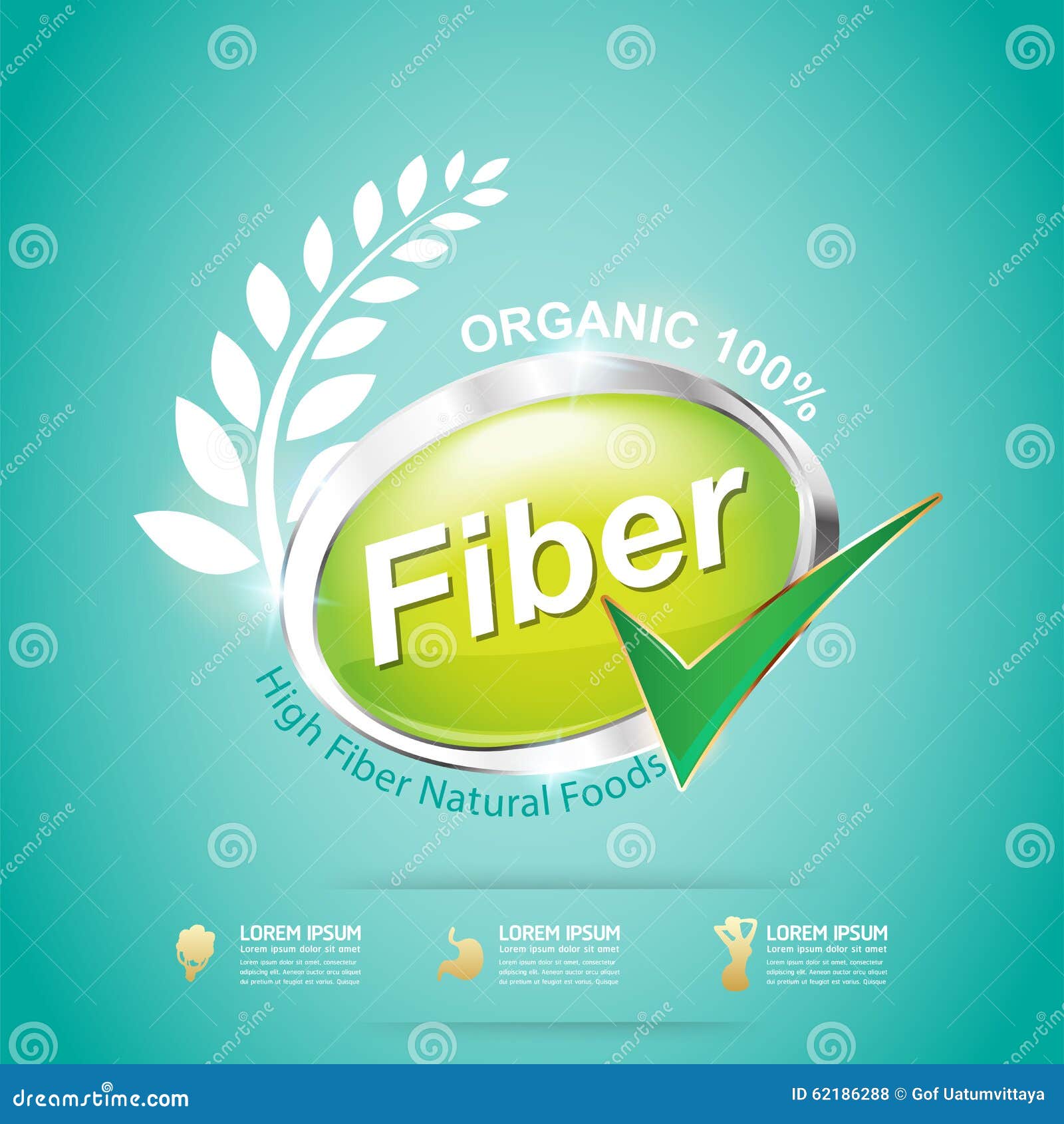 Fiber in Foods Slim Shape and Vitamin Concept Label Vector Stock Vector ...