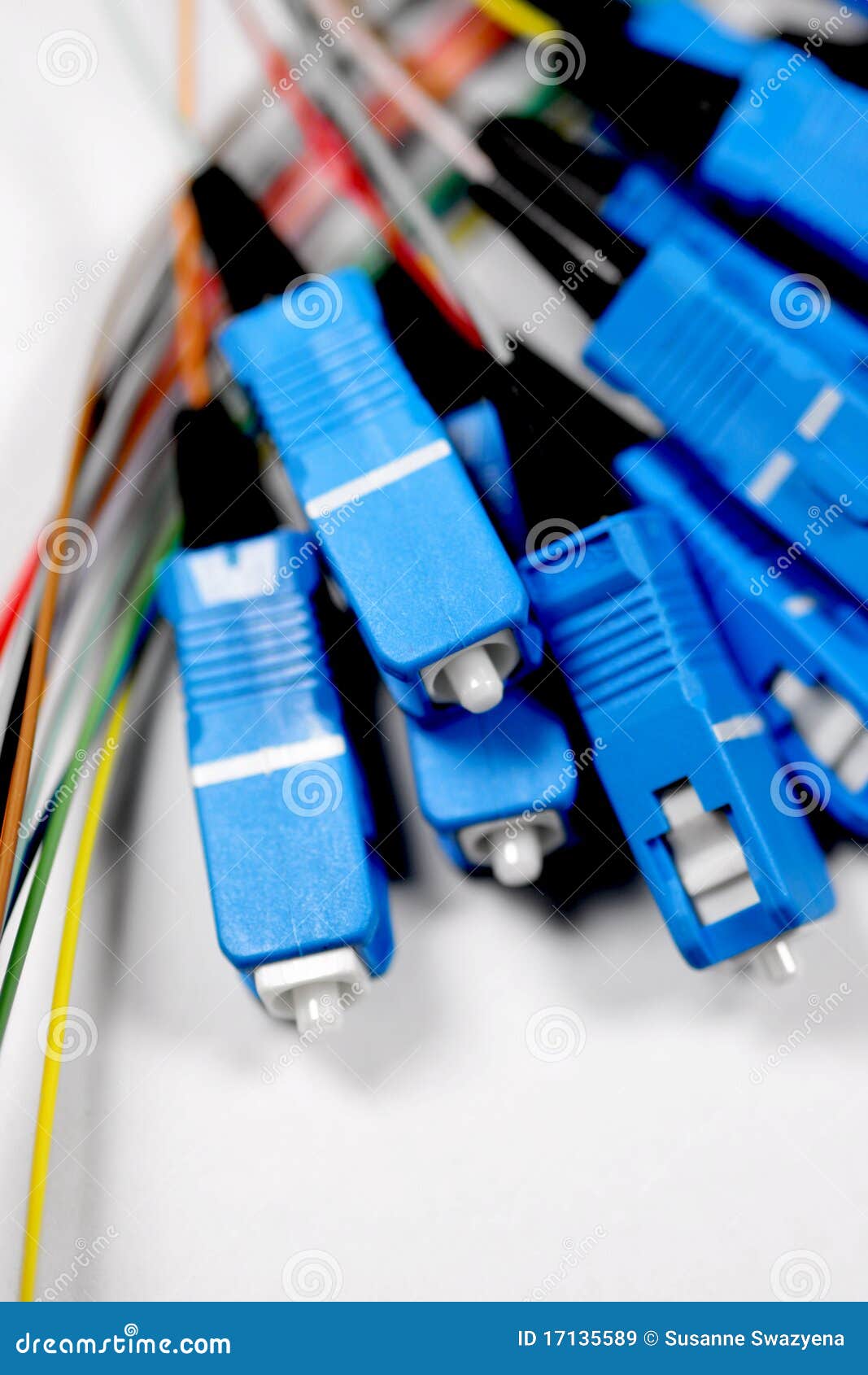 Fiber Glass with SC-Connector Plugs Stock Image - Image of trade, work ...