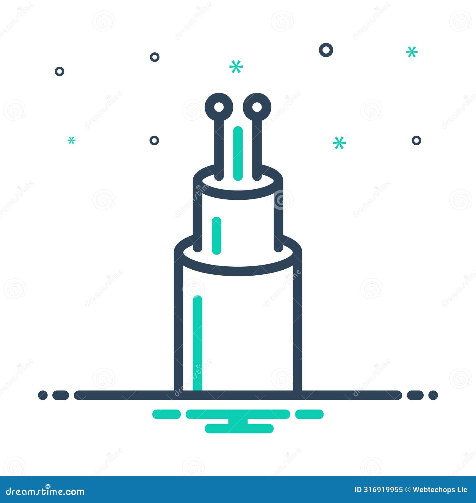 Mix Icon for Fiber, Optic and Electrical Stock Vector - Illustration of ...