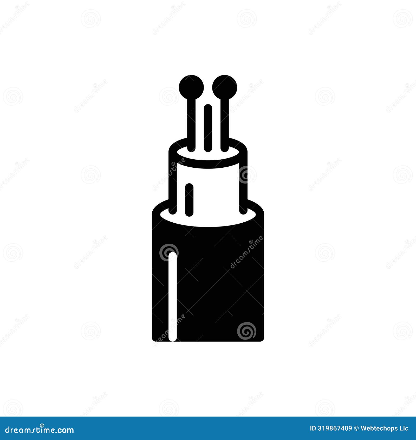 Black Solid Icon for Fiber, Optic and Electrical Stock Illustration ...