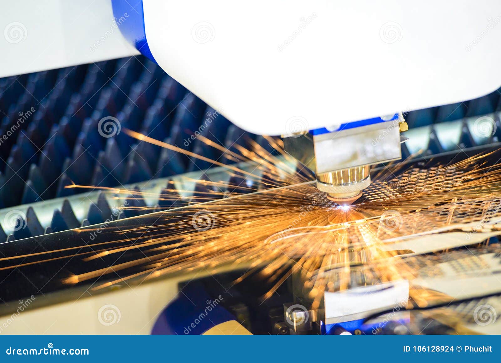 The Fiber Laser Cutting Machine Controller by CNC Stock Photo - Image ...