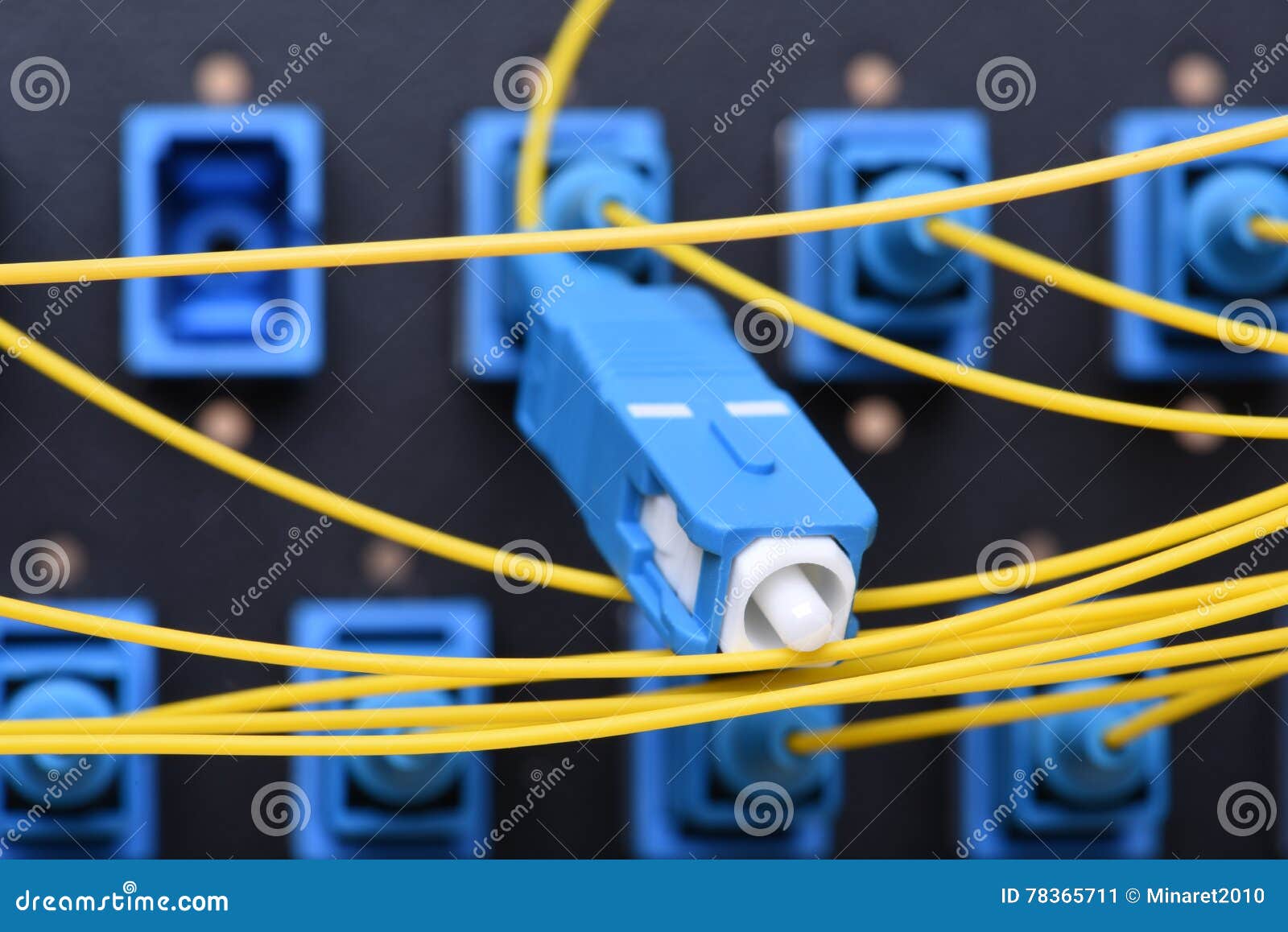 Fiber Network Yellow Optical Network Cables Stock Image - Image of ...