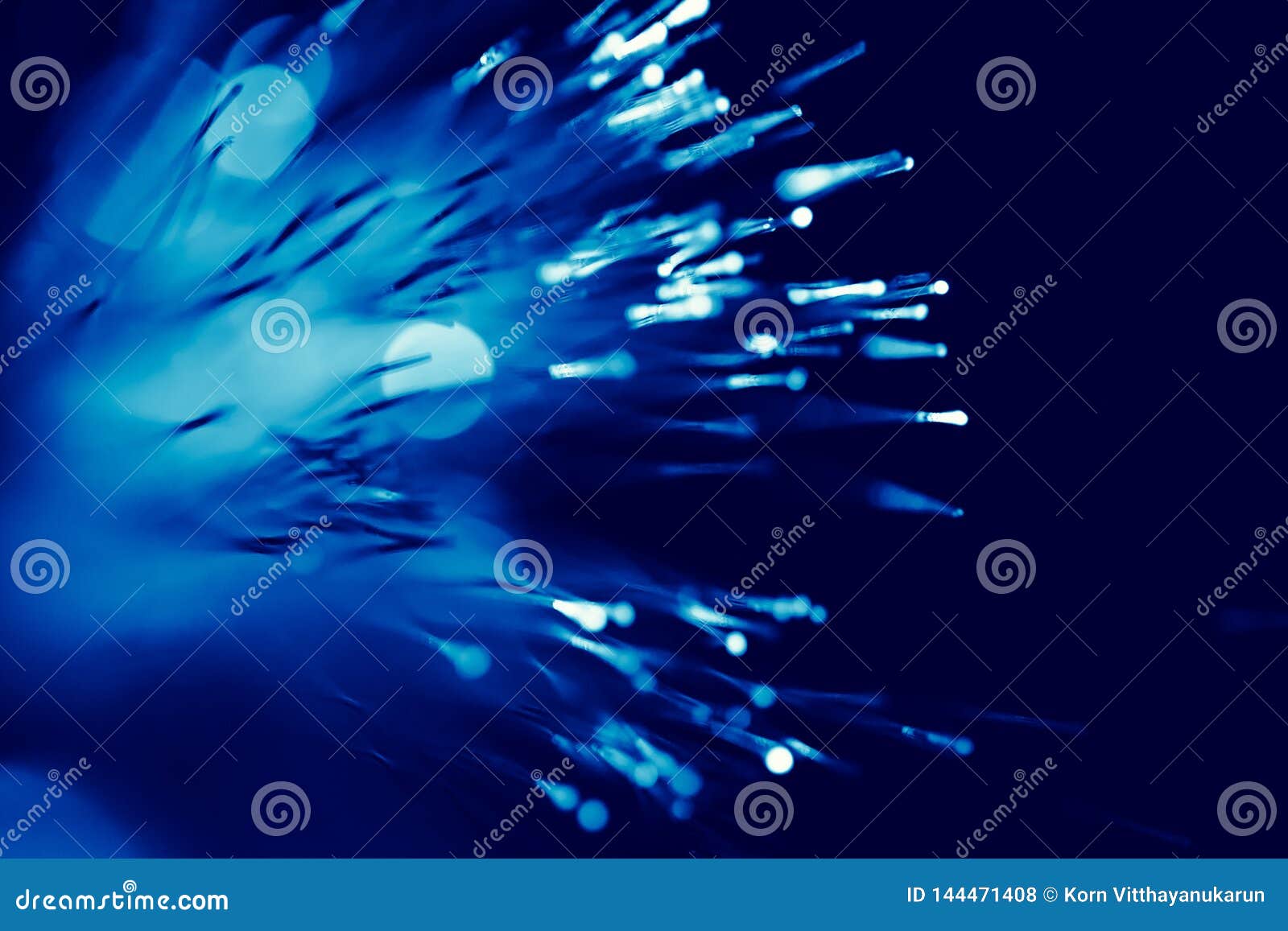 Fiber Optic Cable Blue Light Stock Photo - Image of glow, glitter ...