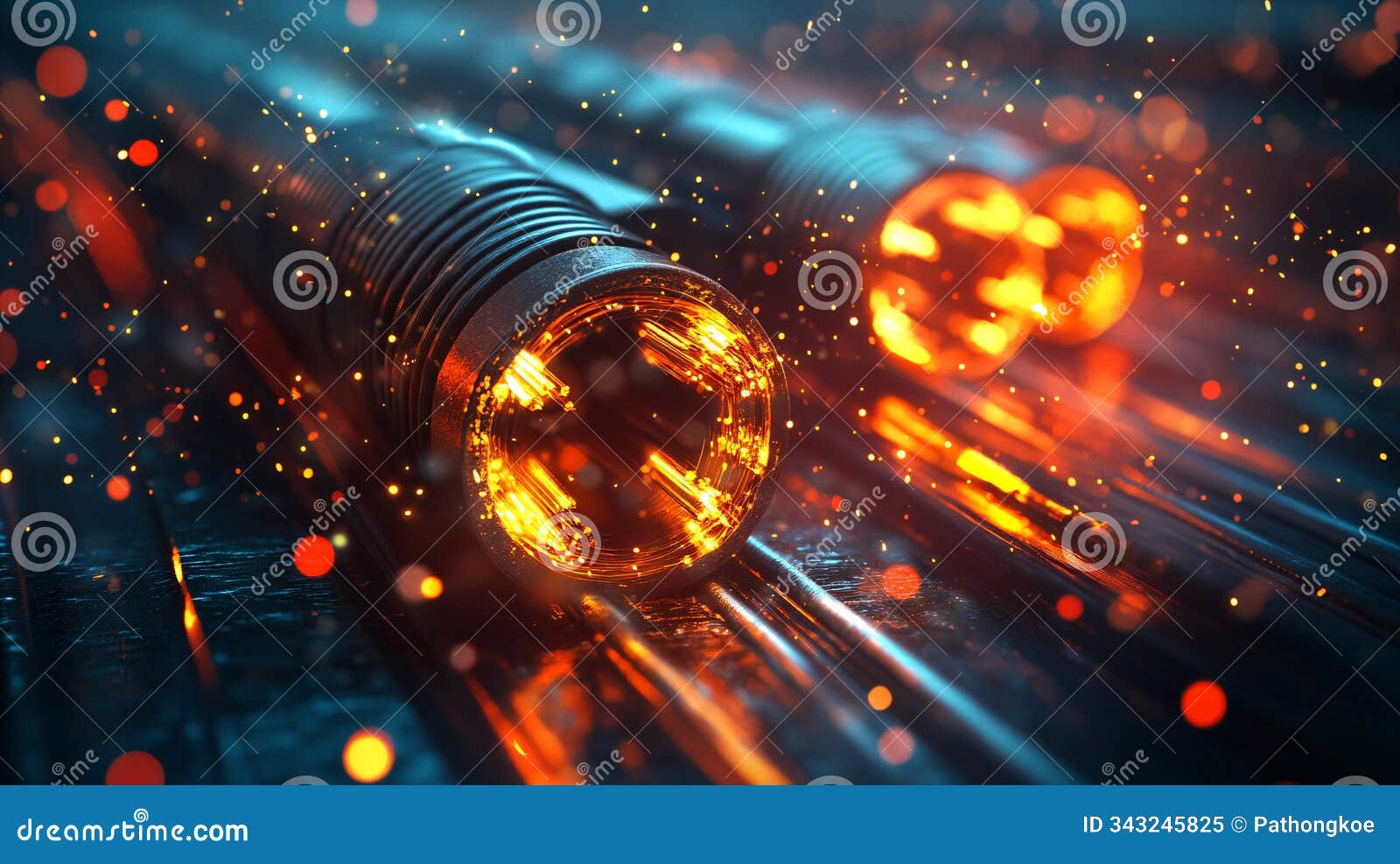Fiber Optic Cable for Communication Technology and Connecting Element ...