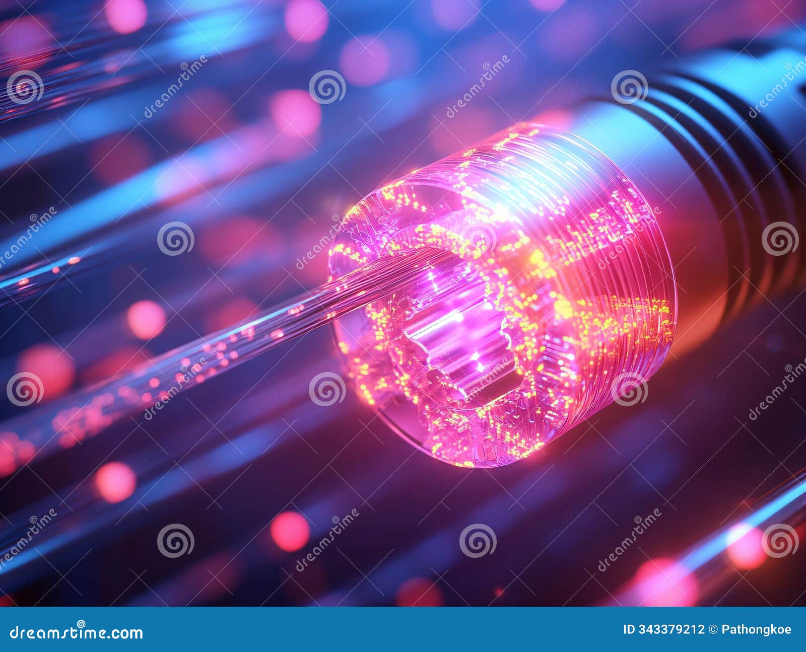 Fiber Optic Cable for Communication Technology and Connecting Element ...