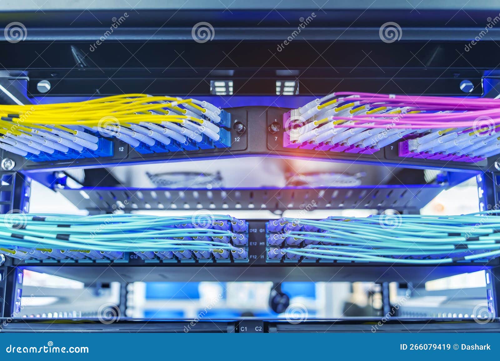 Fiber Optic Cable Connect To Distribution Point Stock Image - Image of ...