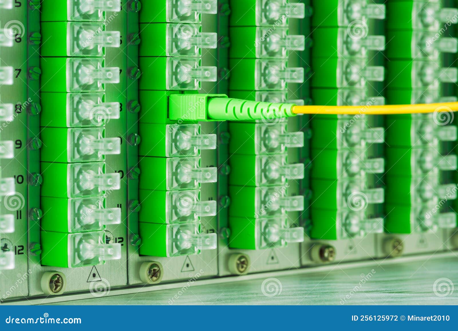Fiber Optic Cable Connected To Distribution Frame Stock Photo - Image ...