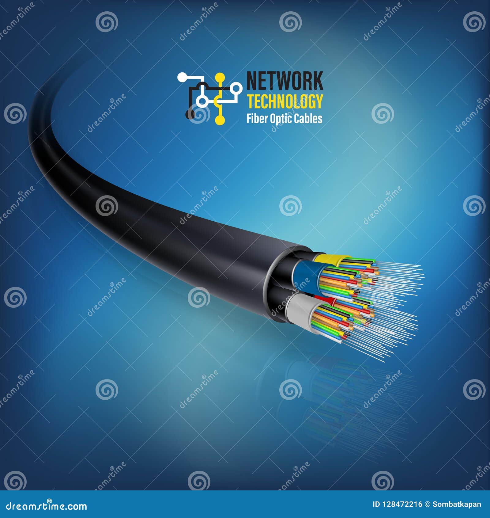 Fiber Optic Cable for Fiber Optic Concept and Advertising Communication ...
