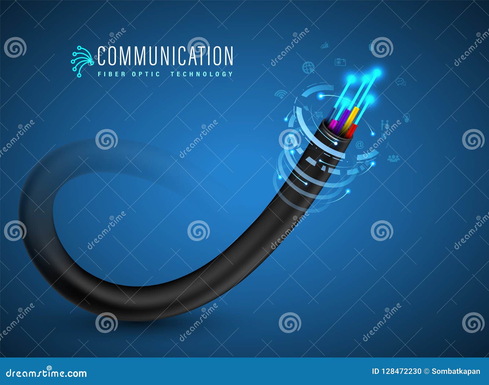 Fiber Optic Cable for Fiber Optic Concept and Advertising Communication ...
