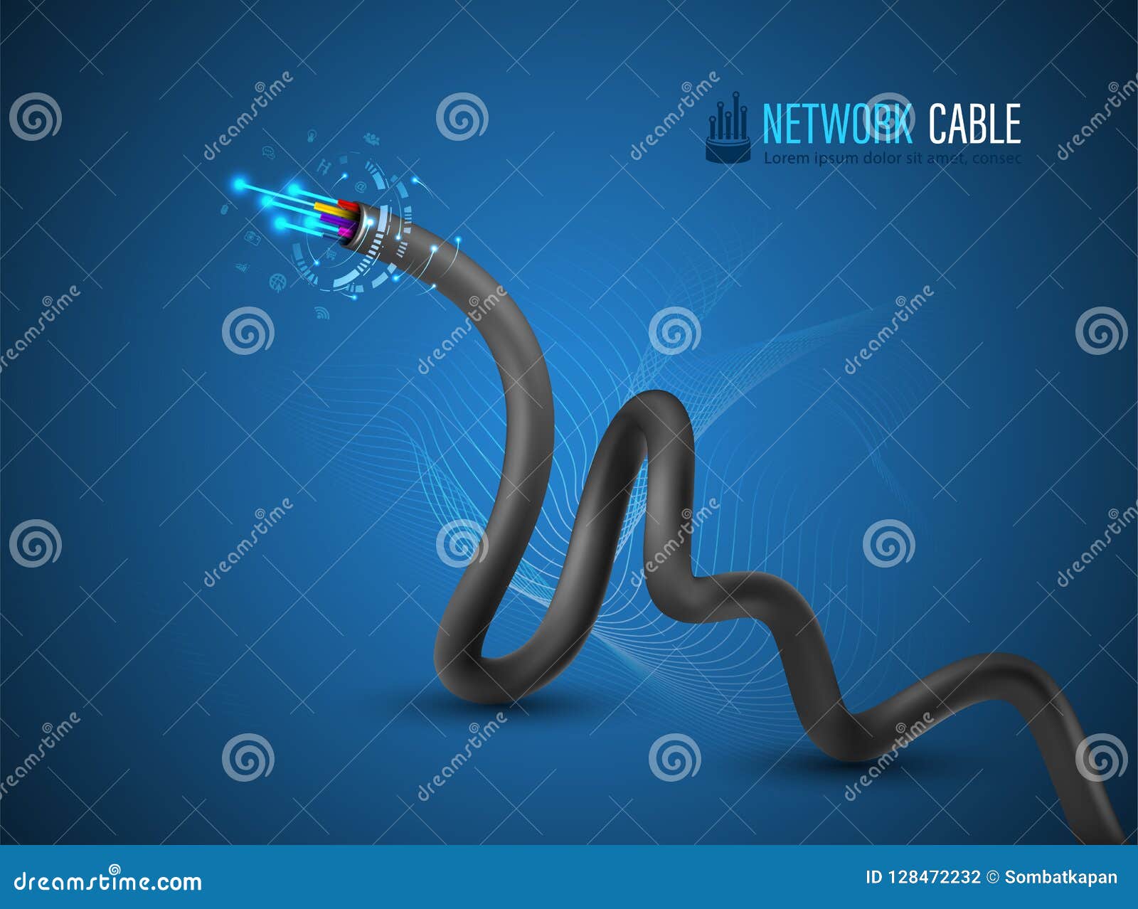 Fiber Optic Cable for Fiber Optic Concept and Advertising Communication ...