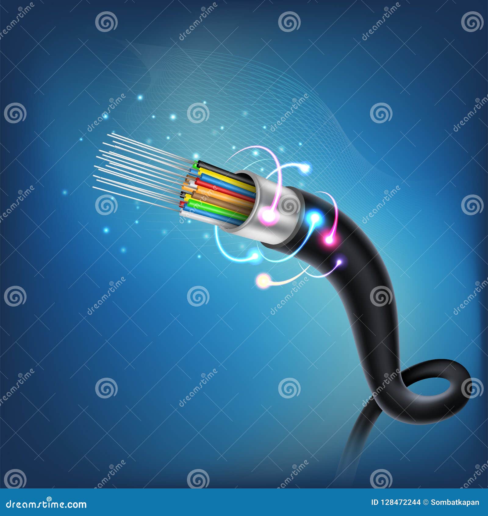 Fiber Optic Cable for Fiber Optic Concept and Advertising Communication ...