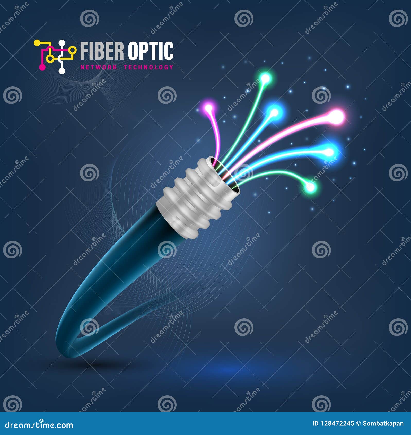 Fiber Optic Cable for Fiber Optic Concept and Advertising Communication ...