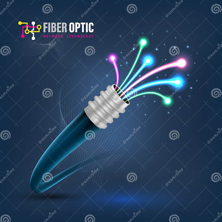Fiber Optic Cable for Fiber Optic Concept and Advertising Communication ...