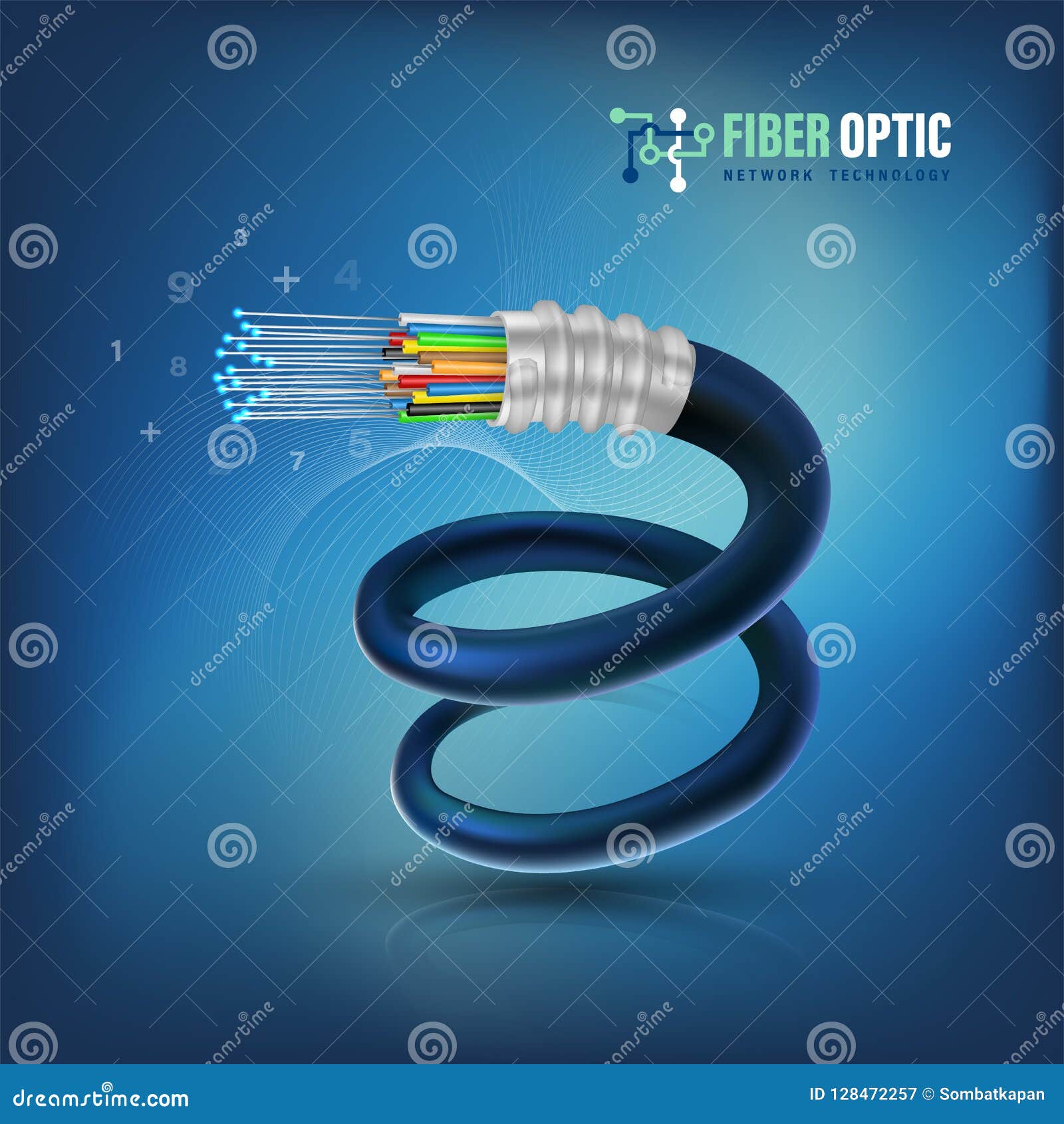 Fiber Optic Cable for Fiber Optic Concept and Advertising Communication ...