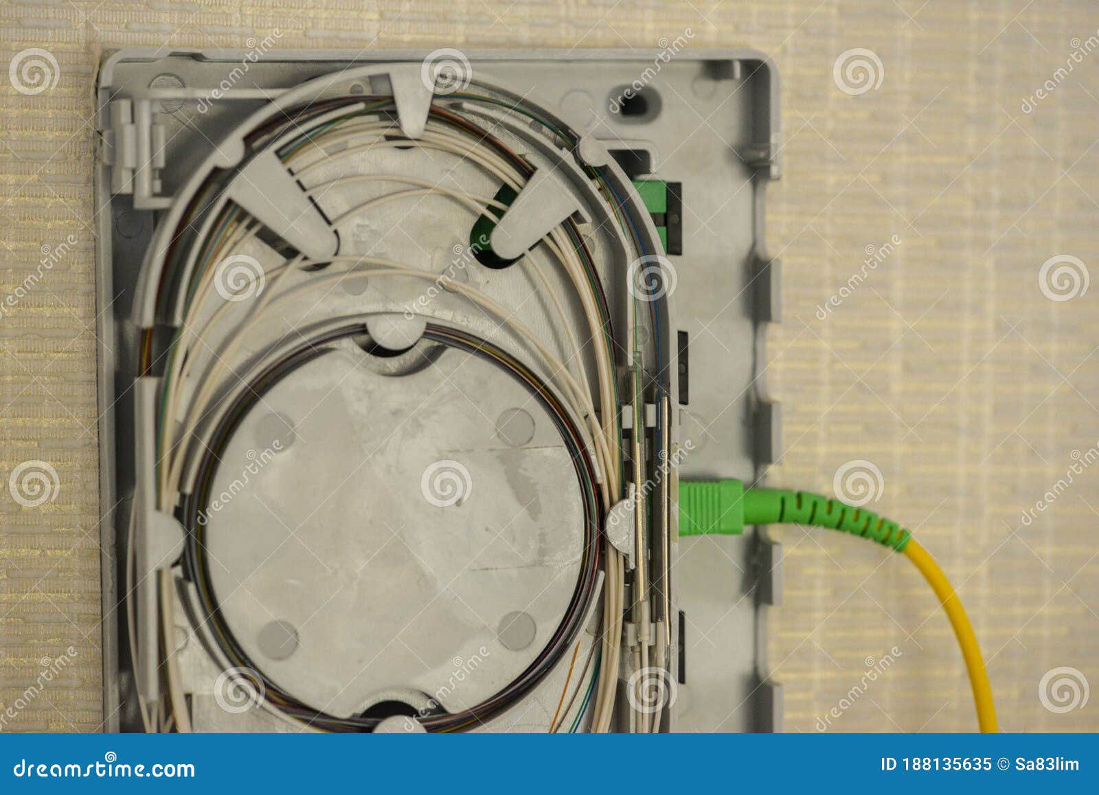 Fiber Optic Cable Connection for House Stock Image - Image of cable ...