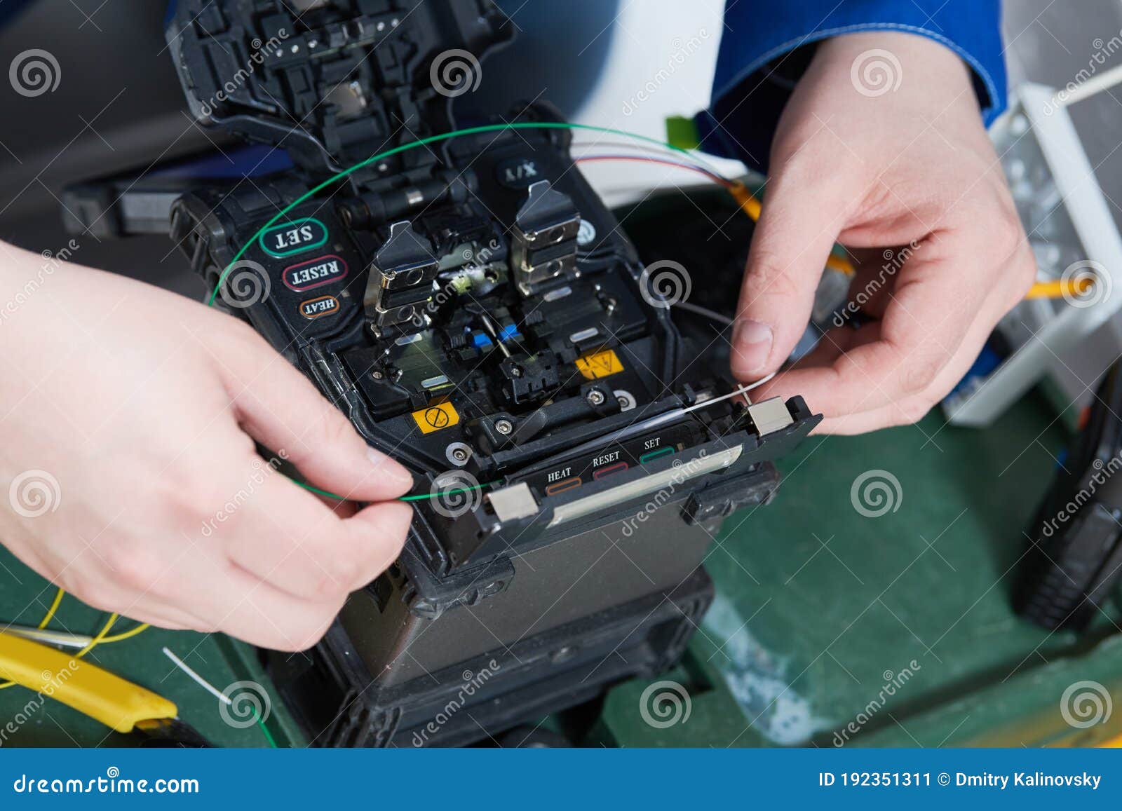 Fusion Splicer for Fiber Optic Cable Conection by Welding. Electrical ...