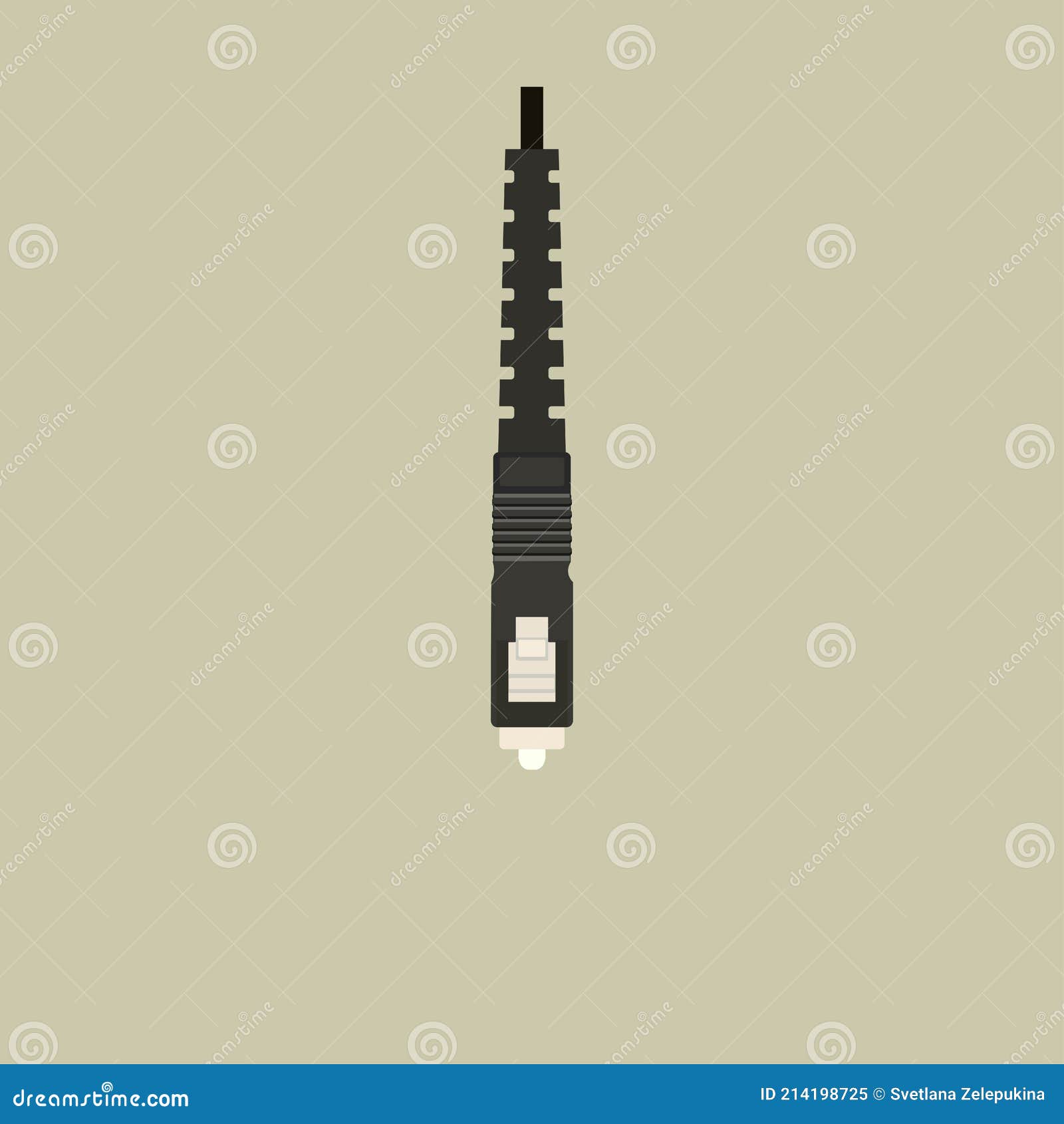 A Fiber-optic Cable Connector SC Connector Stock Vector - Illustration ...