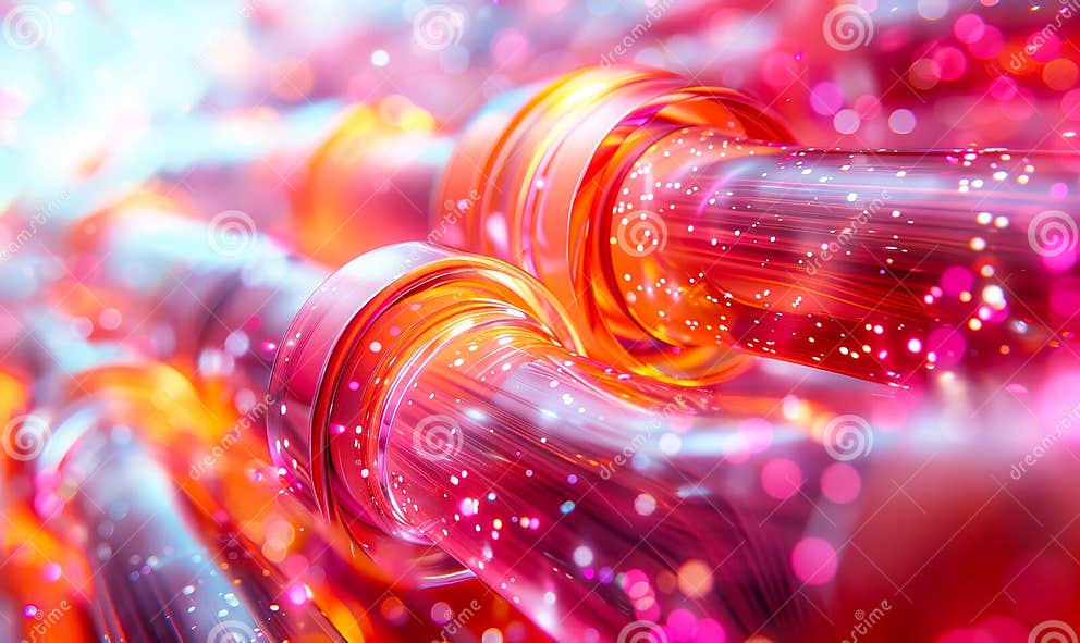 Fiber Optic Cable 3D Illustration Abstract Technology Background ...