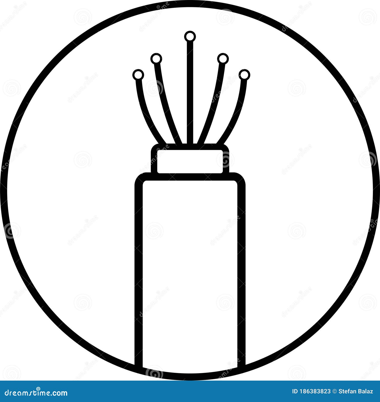Fiber Optic Cable Icon Flat, Network Connection, Data Transfer ...