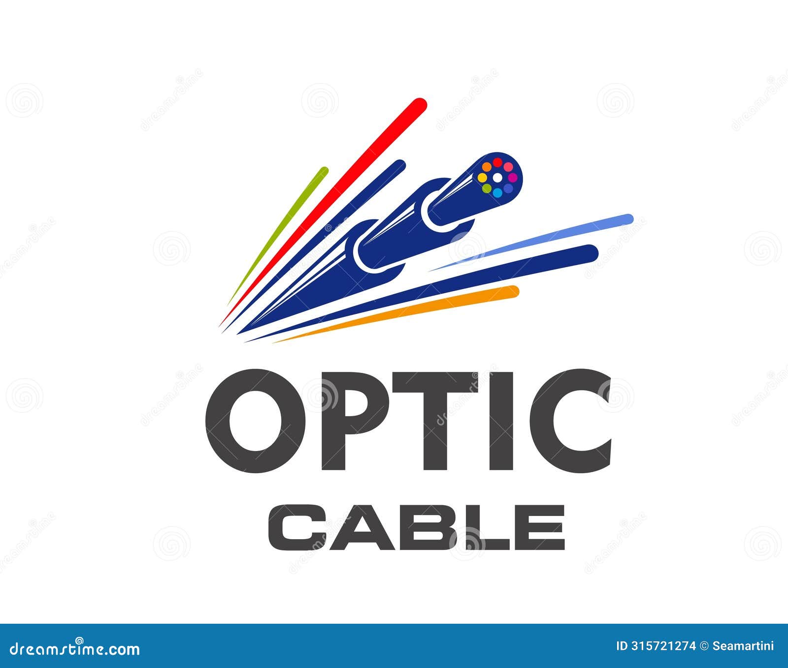 Fiber Optic Cable Icon, Isolated Vector Emblem Stock Vector ...