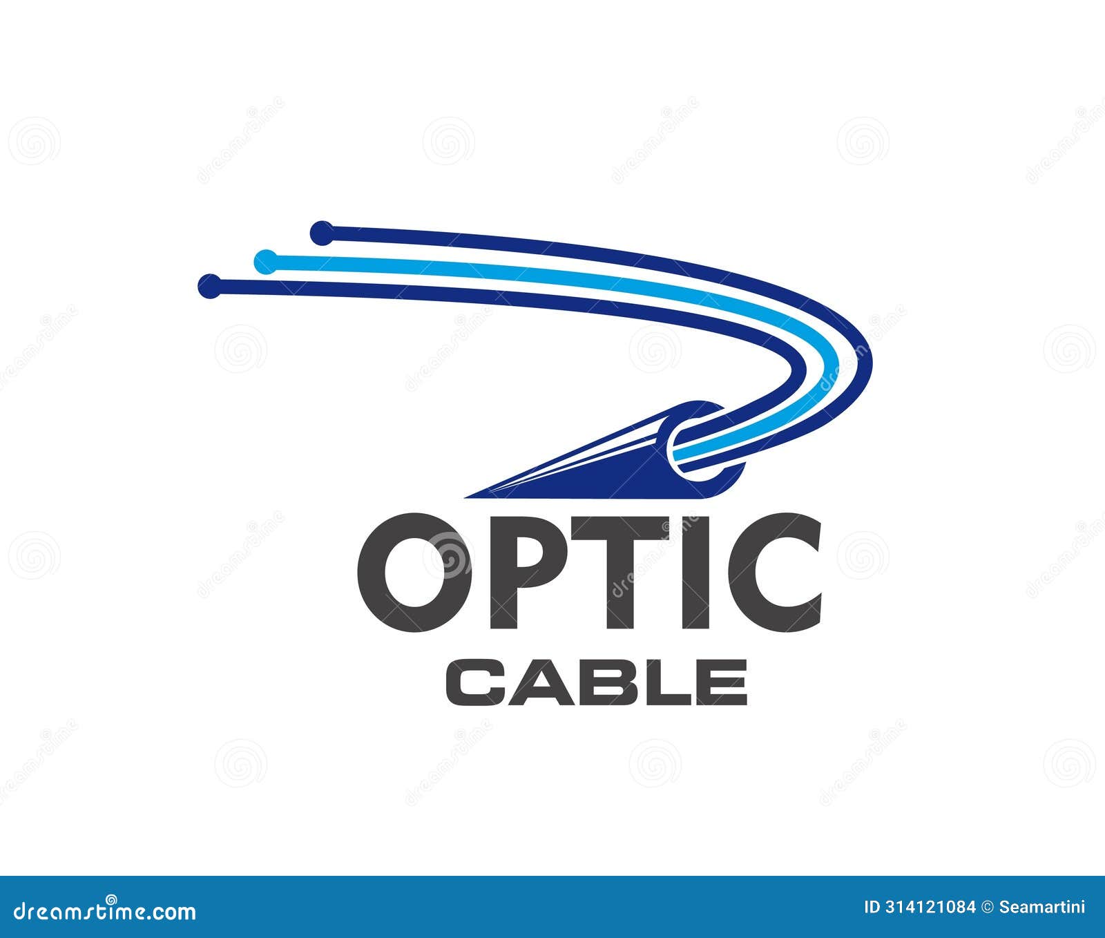 Fiber Optic Cable Logo Icon, Telecommunication Stock Vector ...