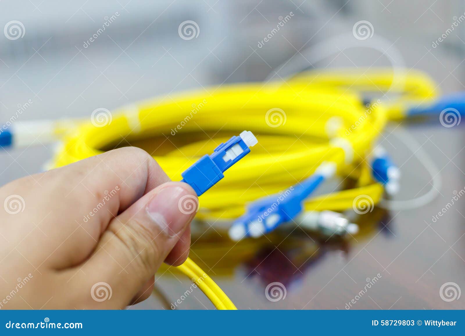 Fiber Optic Cable for Network System Stock Image - Image of computer ...